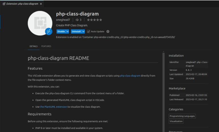 VSCode の拡張機能 php-class-diagram で簡単クラス図作成 | 週記くらい
